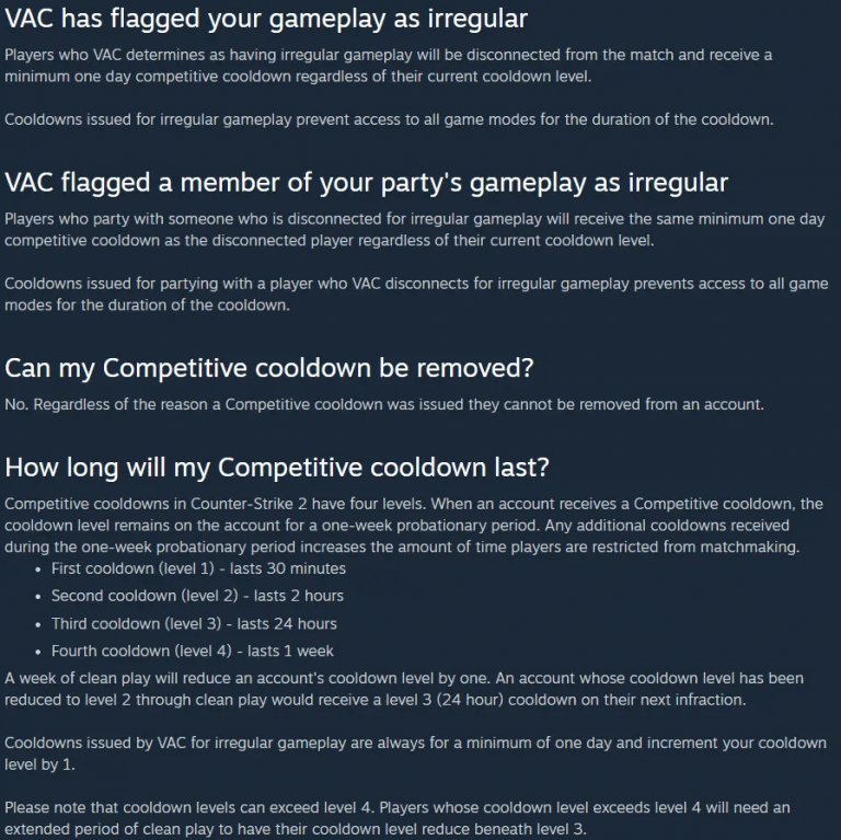 Valve Alters the Levels of Competitive Cooldowns
